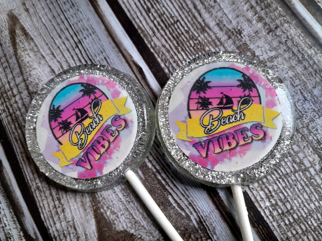 Beach Vibes Summer Lollipop, Beach Party Set of 3, Souvenir Lollipops ...