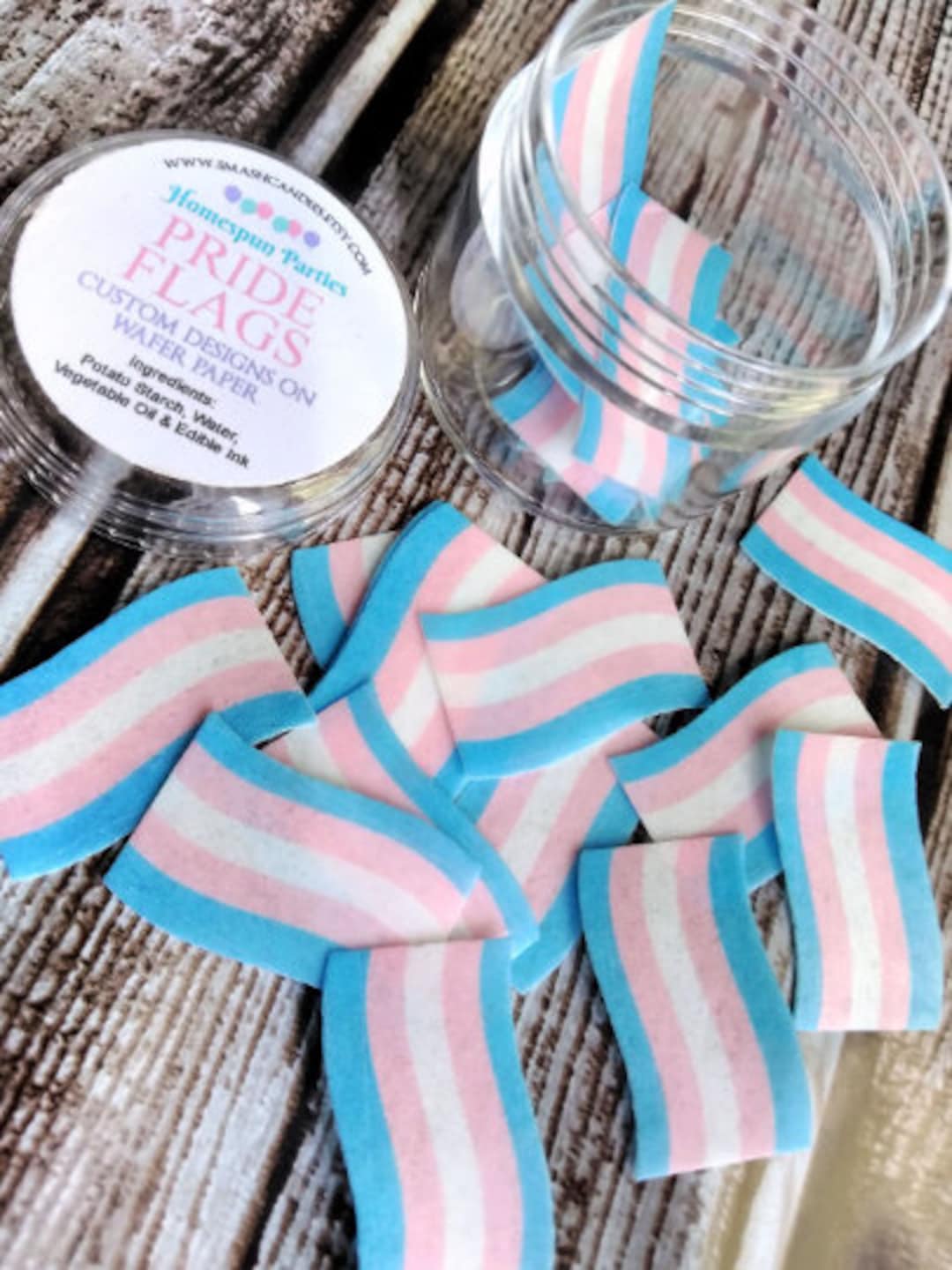 Mini Trans Pride Flag Cake Decorations, LGBTQ Drink Topper, Cocoa Bomb ...