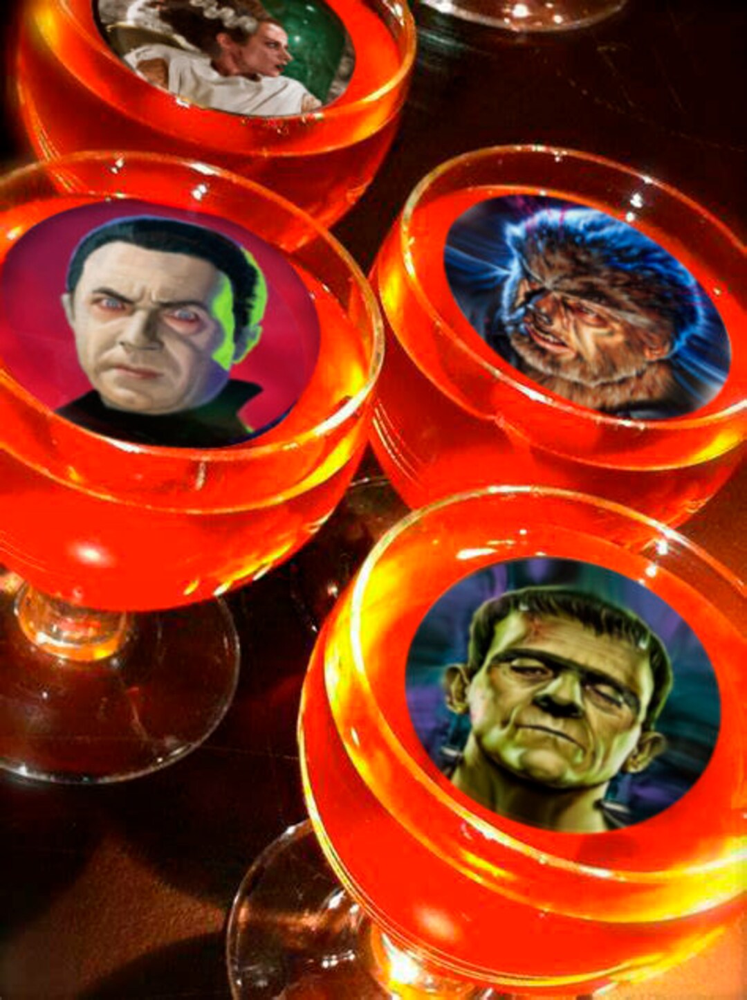 Edible Halloween Drink Decorations, Classic Horror Movie Monsters ...