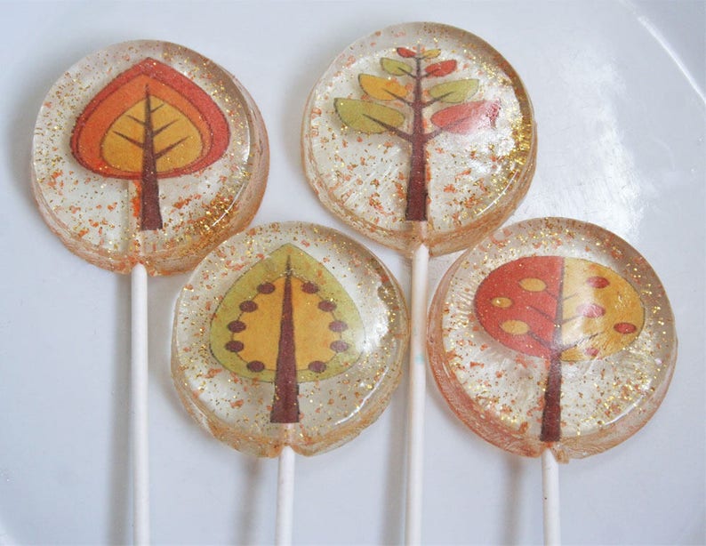 Fall Trees Party Favor Lollipops, Fall Party Favors, Set of 8 Edible ...