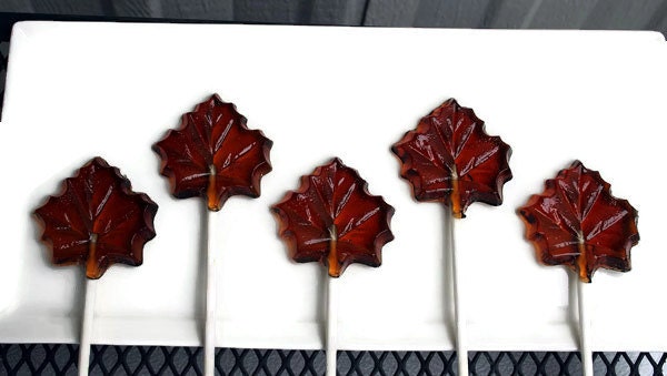 Fall Wedding Favor Lollipops, Brown Fall Maple Leaf - Autumn Wedding ...