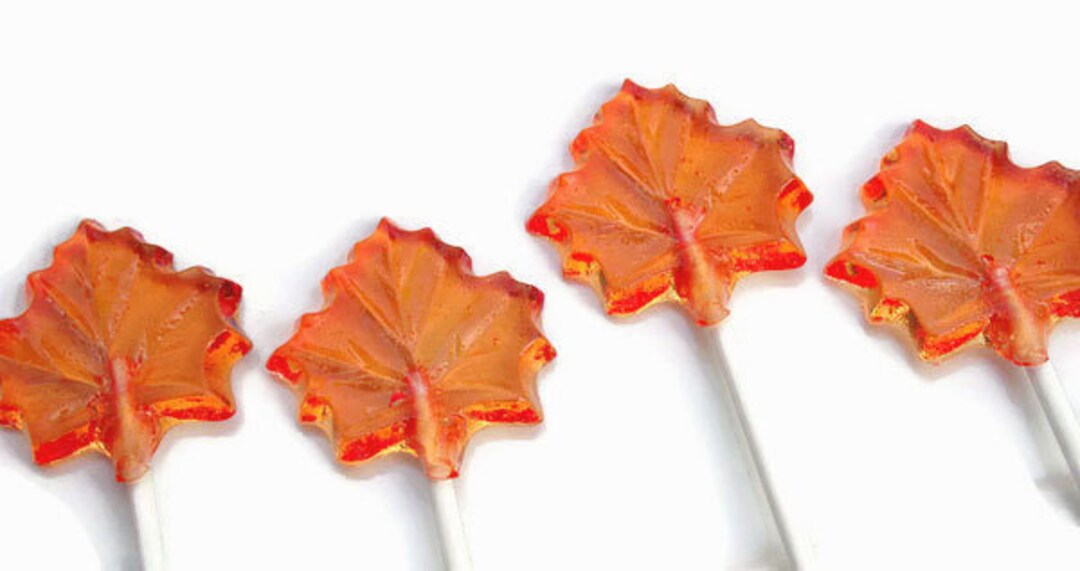 Fall Wedding Favor Lollipops, Orange Fall Maple Leaf Autumn Wedding - 5 ...