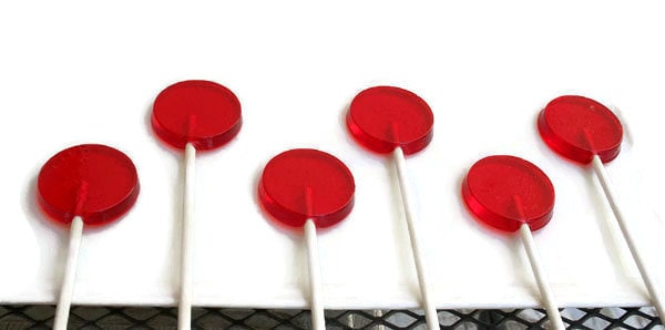 Red Wedding Favor Lollipops -bright Red Hard Candy - 6 Lollipop Pack ...
