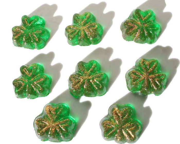 Green Candy Shamrocks W/ Edible Gold Glitter - St. Patricks Day Hard ...