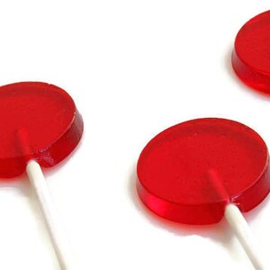 Red Candy Lollipops -strawberry Flavor Hard Candy - 30 Lollipop Pack ...