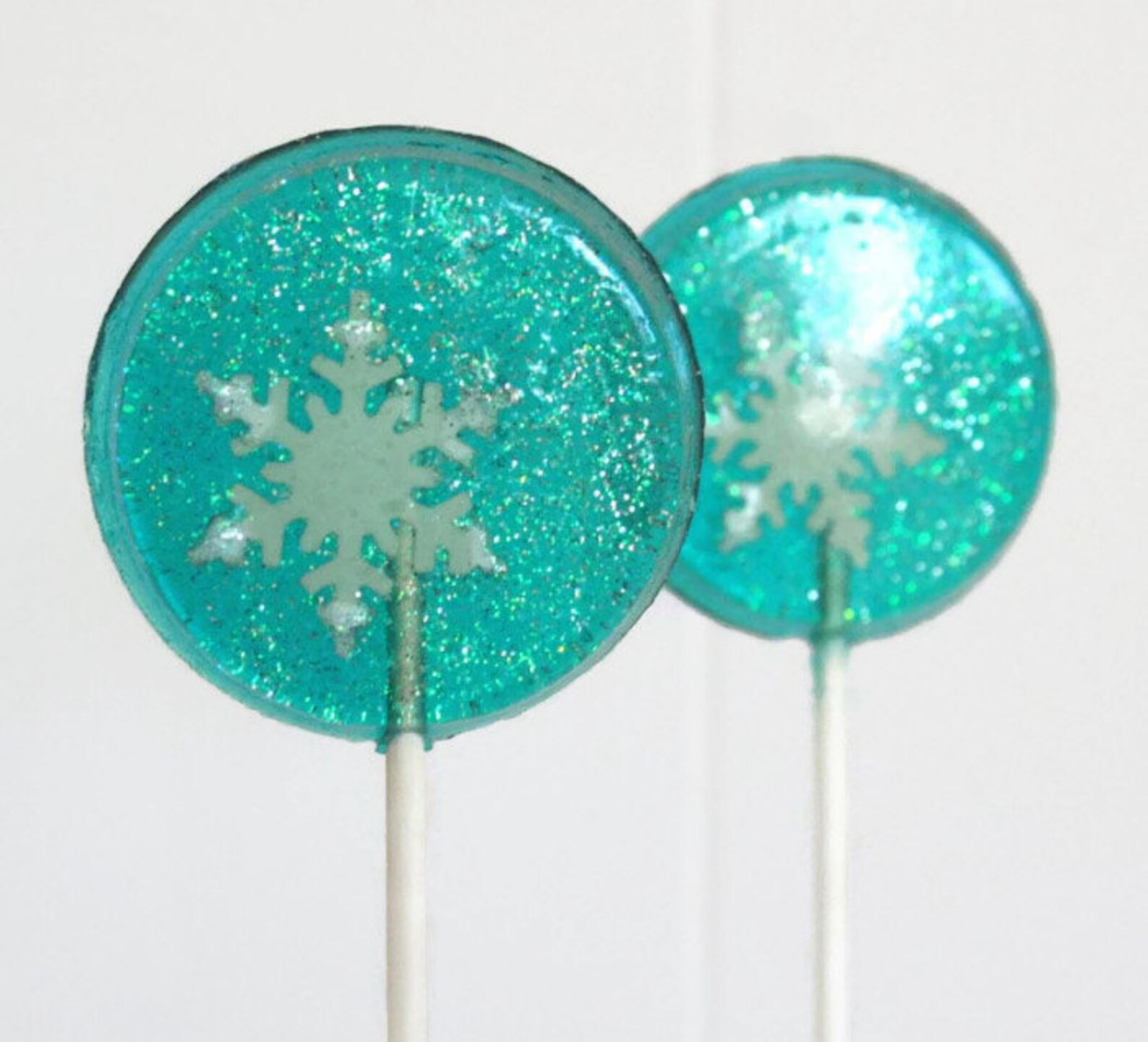 Teal Snowflakes Winter Wedding Favor Lollipops, Set of 5, Frozen Party ...