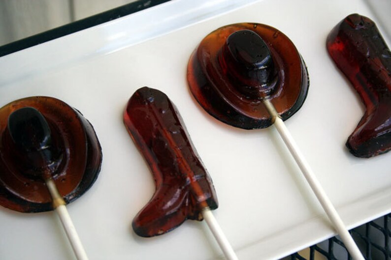 Hard Candy Cowboy Boots and Hats Lollipops Root Beer Flavor | Etsy