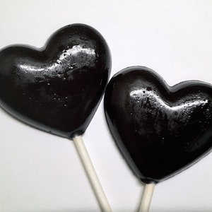 Black Hearts Wedding Favor Lollipops Valentines Day Hard Candy 12 ...