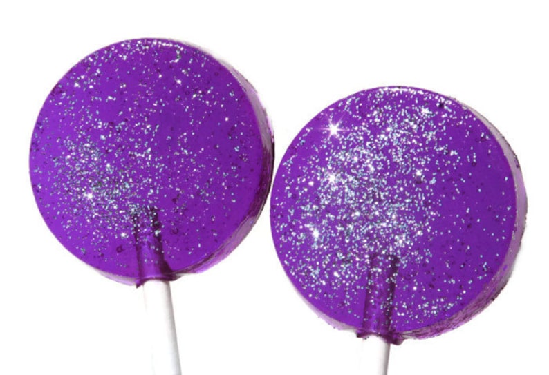 Purple and Silver Lollipops Flat Round Hard Candy With - Etsy