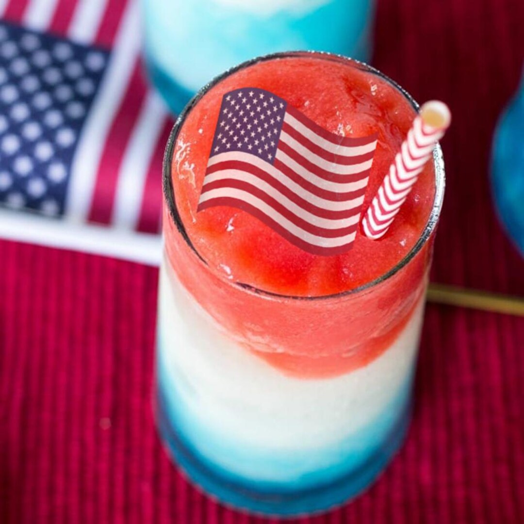 Edible 4th of July Drink Decorations, America Flag USA, Drink Toppers ...