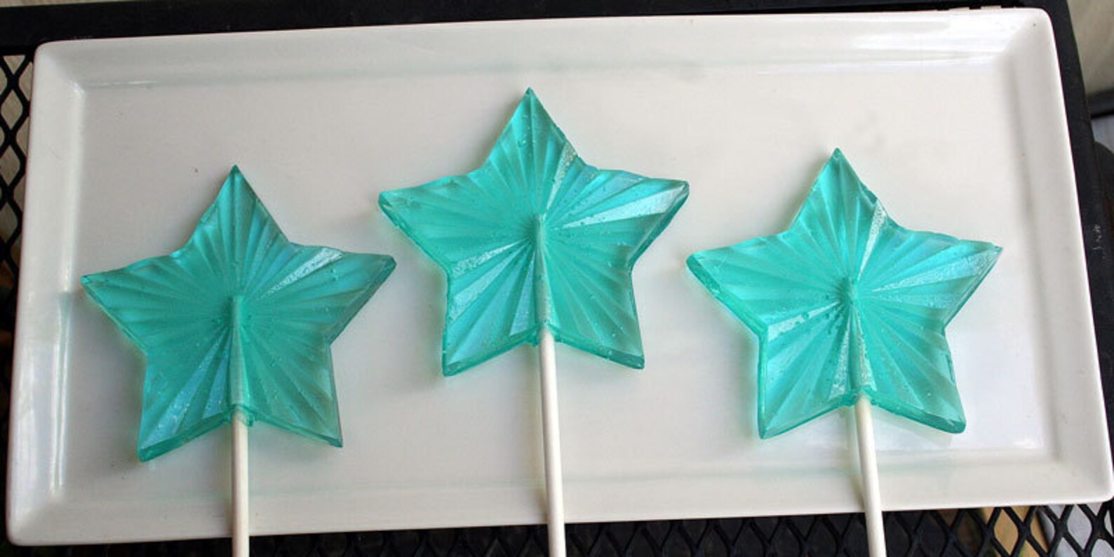 Light Aqua Blue Stars Lollipops Large Faceted Hard Candy - Etsy