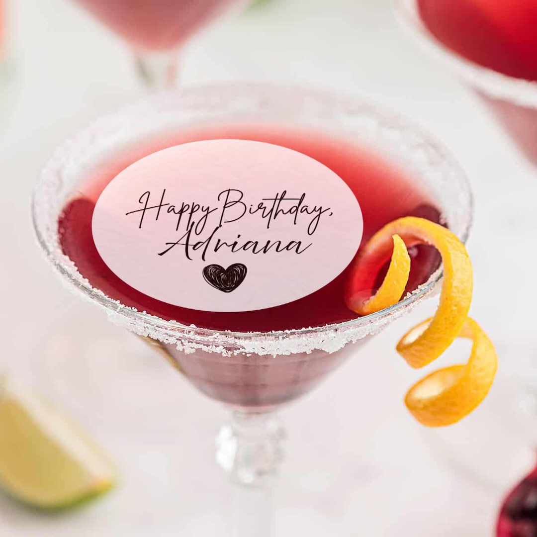 Custom Happy Birthday Party Drink Topper, Personalized Drink Toppers ...