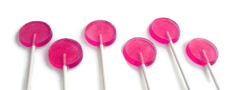 Pink Wedding Favor Lollipops Flat Round Hard Candy 6 | Etsy
