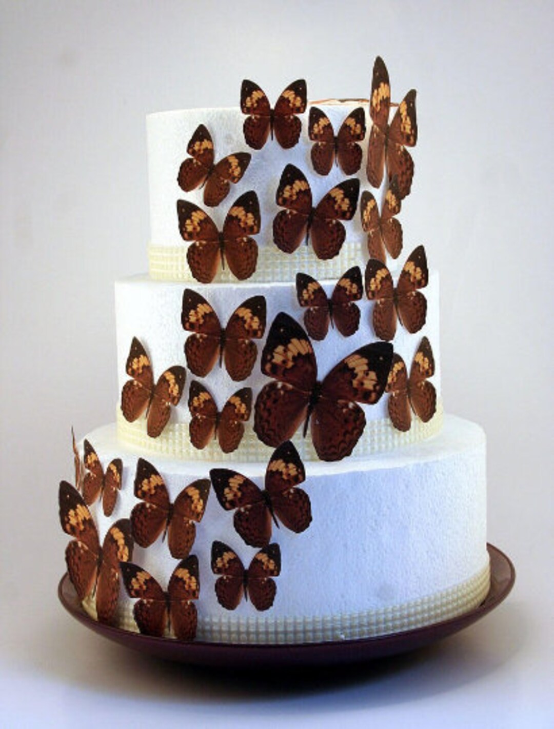 Edible Butterfly Cake Decorations, Brown and Tan Edible Butterflies ...