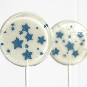 Blue Stars Wedding Favor Lollipops Set of 5, White and Blue Edible ...