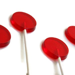 Red Wedding Favor Lollipops -bright Red Hard Candy - 6 Lollipop Pack ...