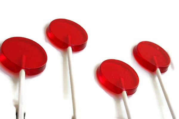Red Wedding Favor Lollipops -bright Red Hard Candy - 6 Lollipop Pack ...
