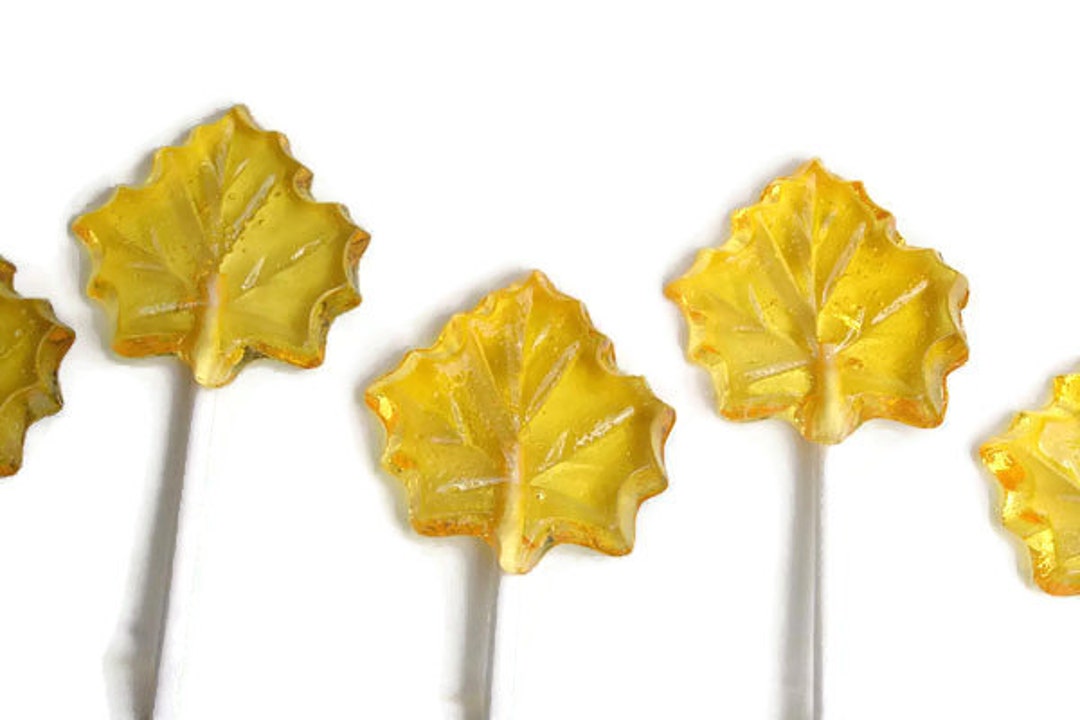 Fall Wedding Favor Lollipops, Yellow Fall Maple Leaf Autumn Wedding - 5 ...