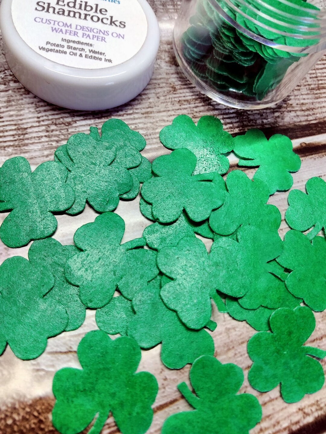 Mini Shamrocks Cake Decorations, Cocoa Bomb Sprinkles, Wafer Paper ...