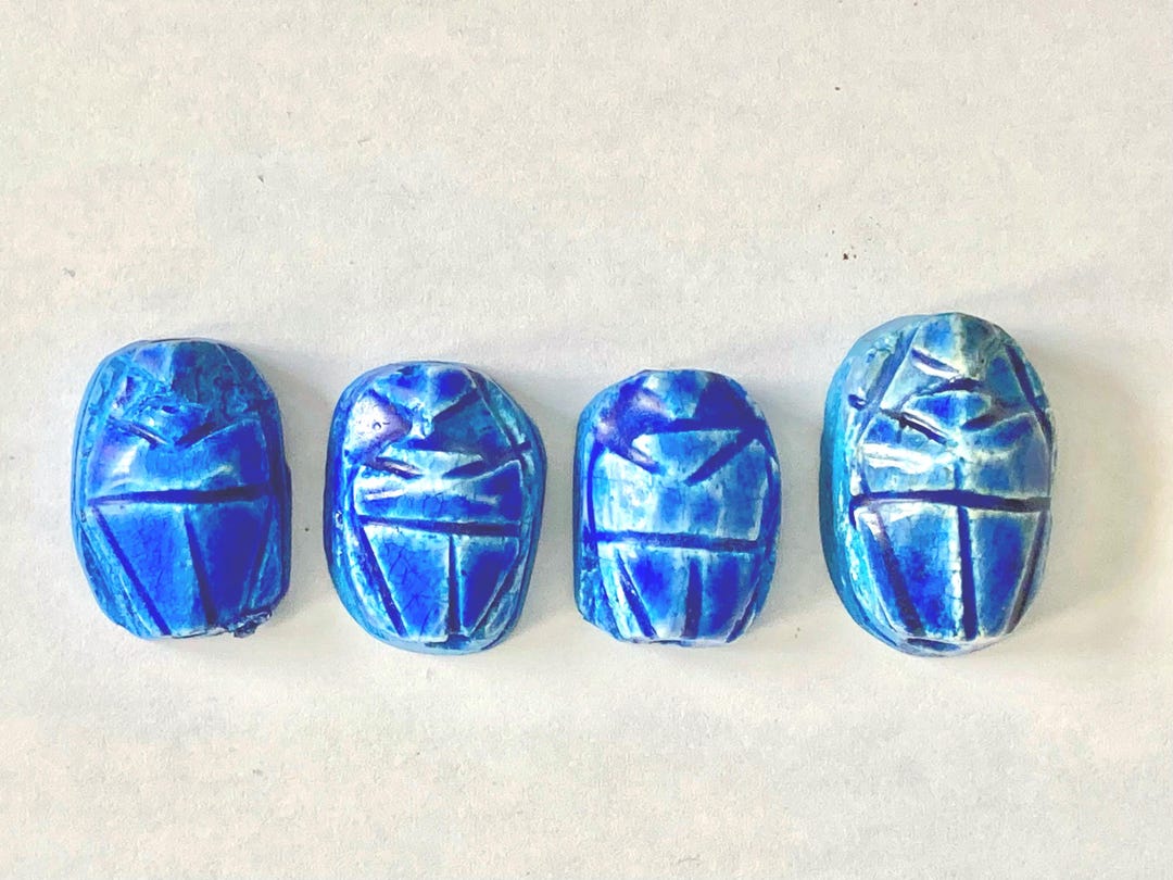 Genuine Indigo Cobalt Blue Egyptian Scarabs for Jewelry Making - Etsy