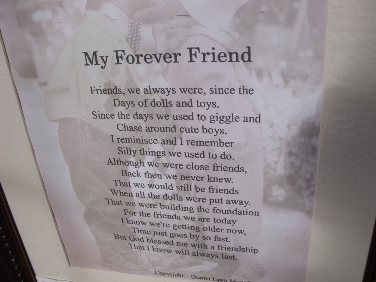 Poem, My Forever Friend........porceeds Go to Ministry This Comes ...