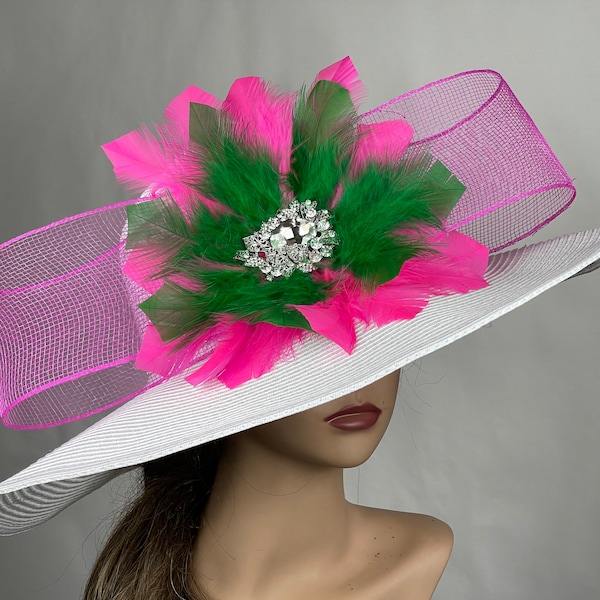 White Derby Hat - Etsy