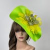 Yellow Summer Hat Floppy Wedding Hat Kentucky Derby Hat Fascinator ...