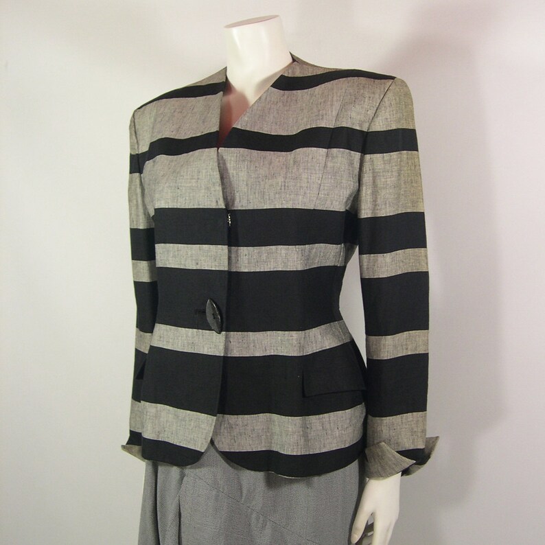 Vintage John Galliano Linen Horizontal Striped Jacket 1990/1 - Etsy