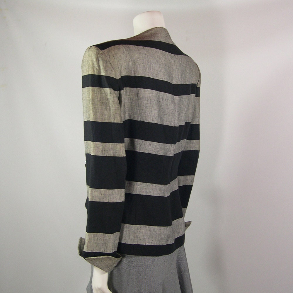 Vintage John Galliano Linen Horizontal Striped Jacket 1990/1 - Etsy
