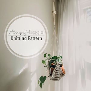 Knitting Pattern // Minimalist Knit Plant Hanger // Plant Decor ...
