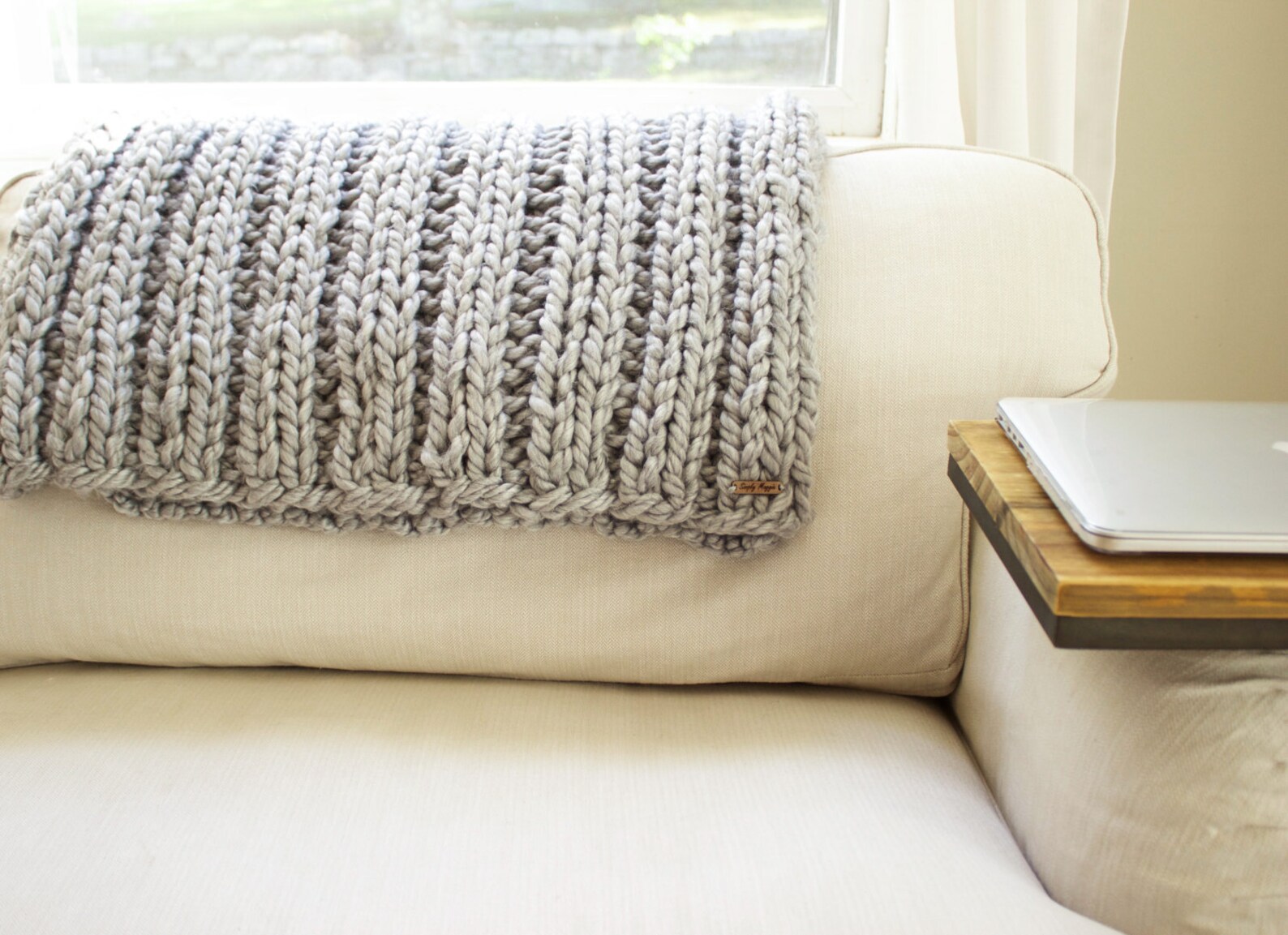 Chunky Blanket // Rib Stitch // Knit Blanket // Beginner's - Etsy