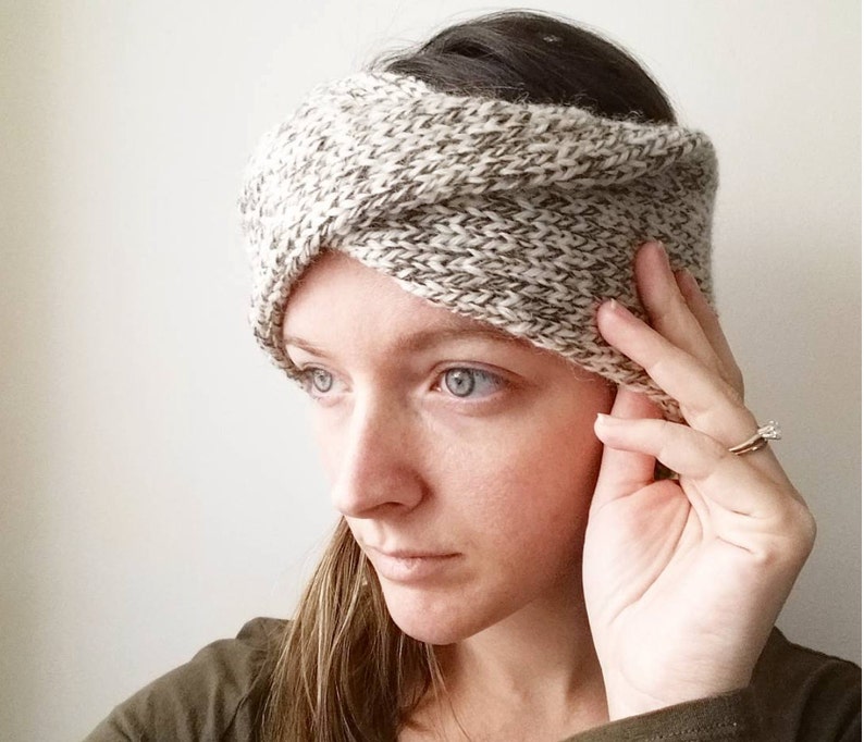 Knitting Pattern Double Knit Twisted Turban Headband Etsy