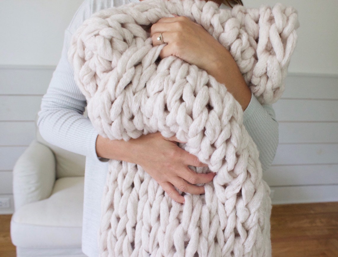 Knitting Kit // Arm Knitting Kit // Throw Blanket // Chunky Throw ...