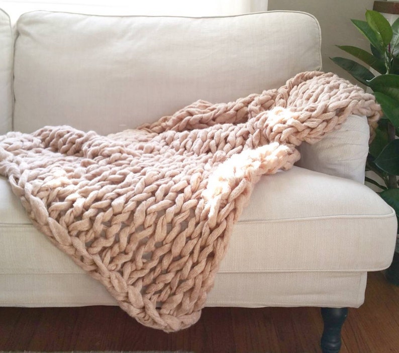 Arm Knitting Pattern // Chunky Throw // Throw Blanket // Knit - Etsy