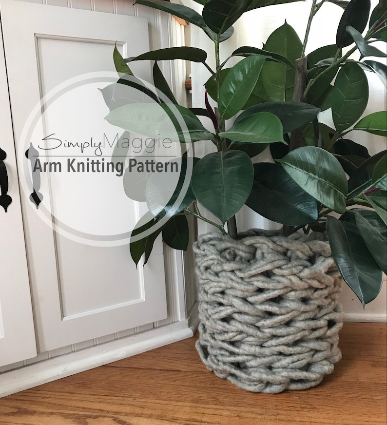 Arm Knitting Pattern // Large Arm Knit Basket // Wool Basket ...