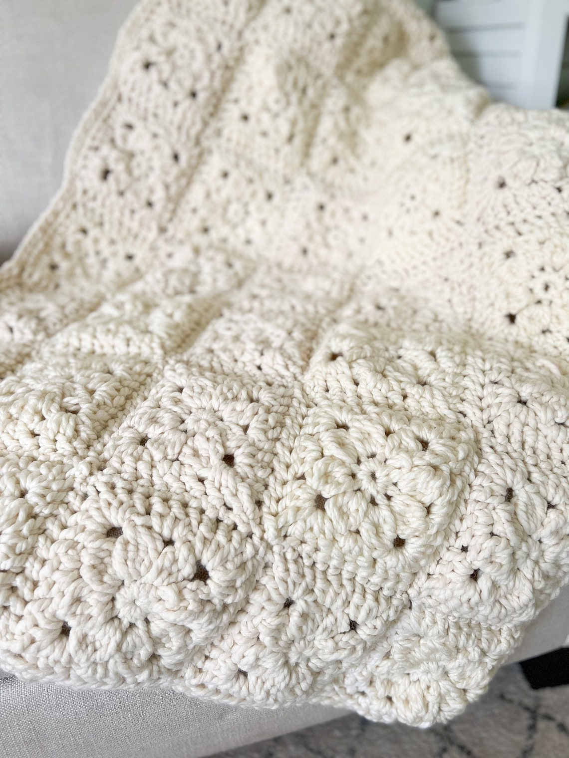 Forget Me Not Afghan Pattern // Crochet Pattern // Chunky Throw ...