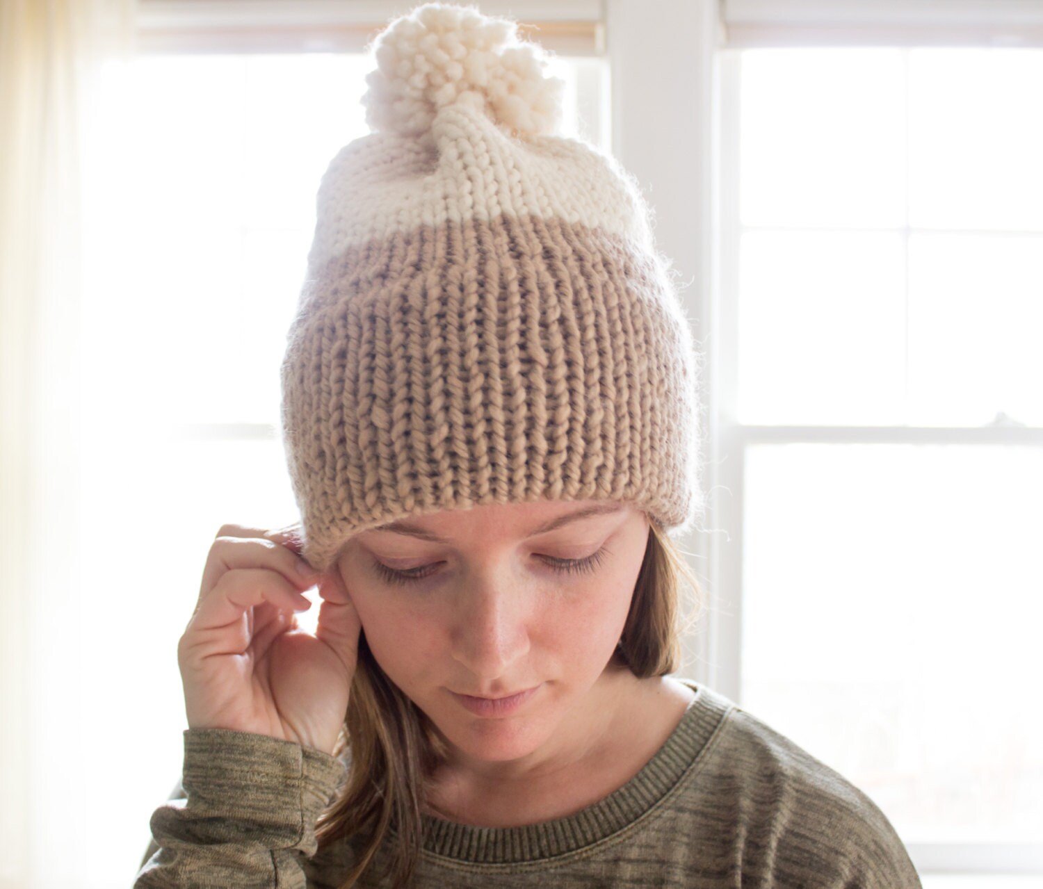 Knitting Pattern // Double-knit Brim Slouchy Beanie // Knit - Etsy Canada