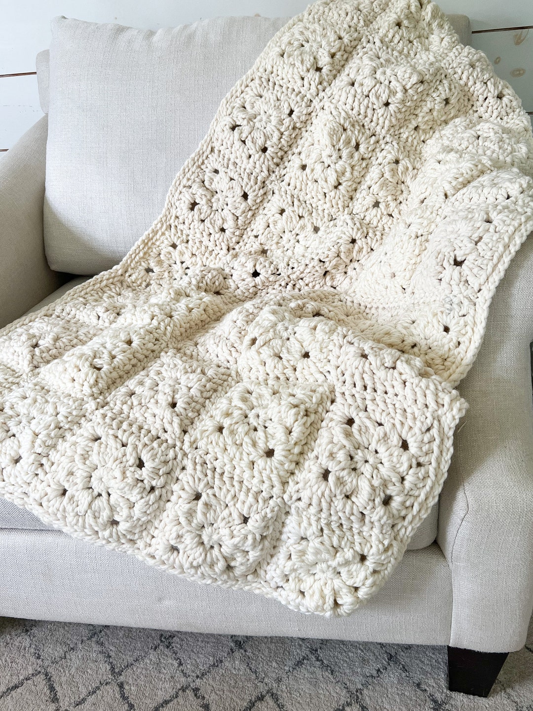 Forget Me Not Afghan Pattern // Crochet Pattern // Chunky Throw ...