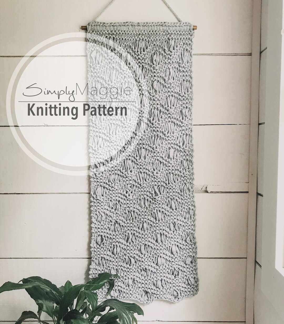 Knitting Pattern // the Wave Stitch Wall Hanging // Yarn Wall Hanging ...