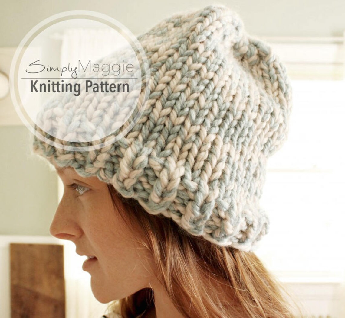 Knitting Pattern // Basic Beanie Pattern // Chunky Hat Pattern | Etsy