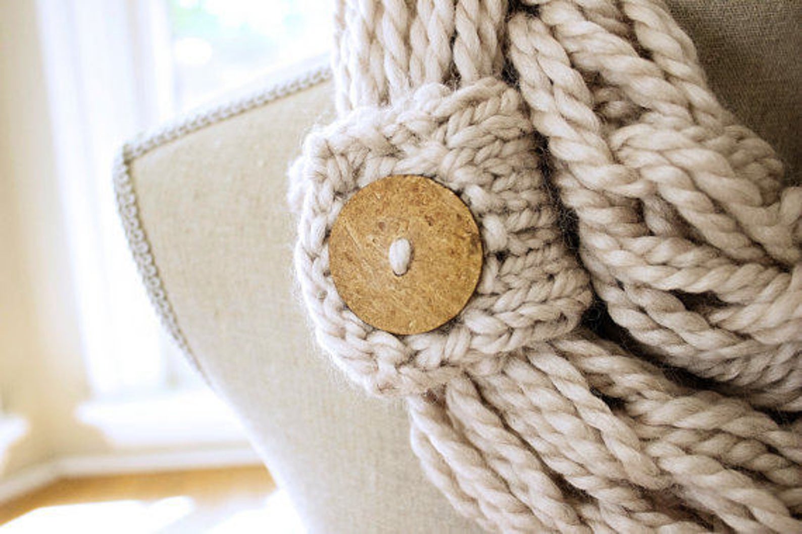 Arm Knitting Pattern // Infinity Scarf // Chunky Scarf // With Button ...