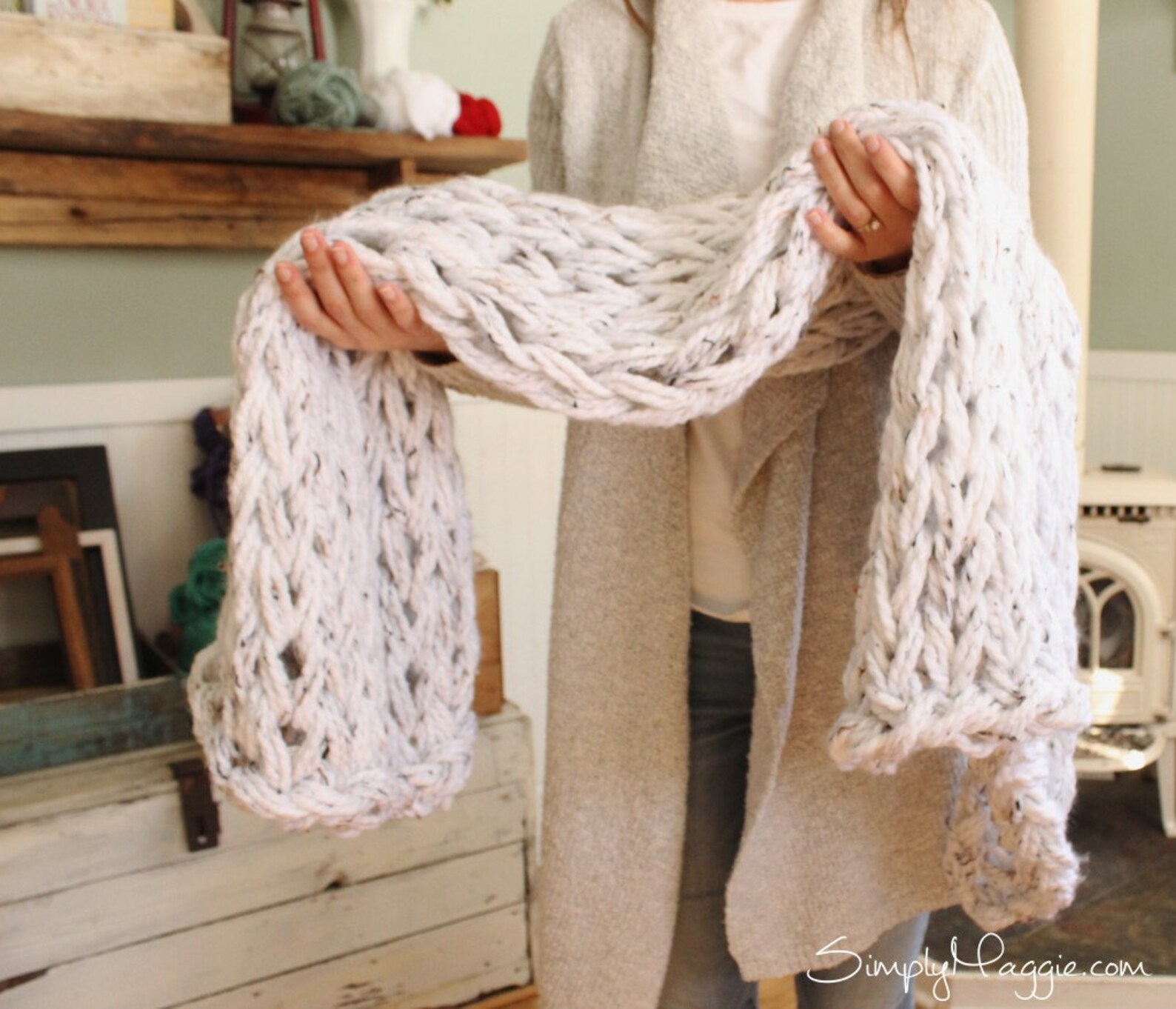 Arm Knitting Pattern // Lush Arm Knit Throw // Chunky Throw // Knit ...