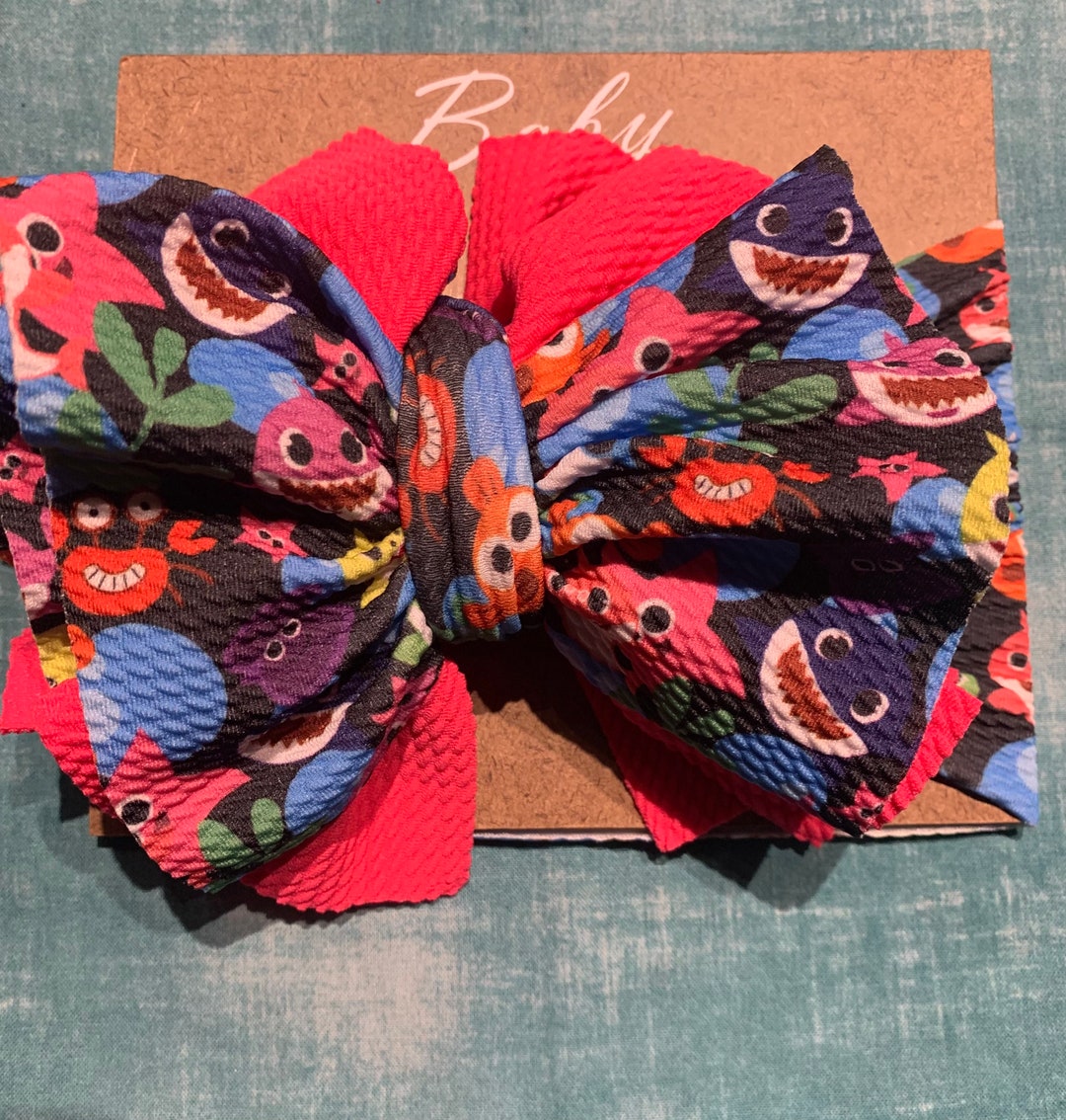 Baby Shark Baby Shredded Bow Headband - Etsy