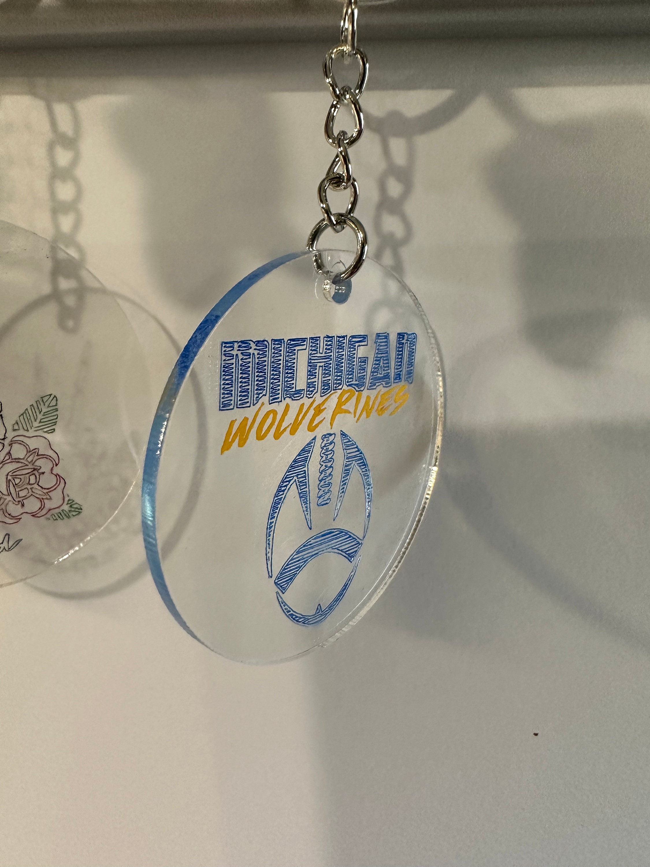 Michigan Wolverines Keychain | Custom Engraved Keychain | Acrylic ...