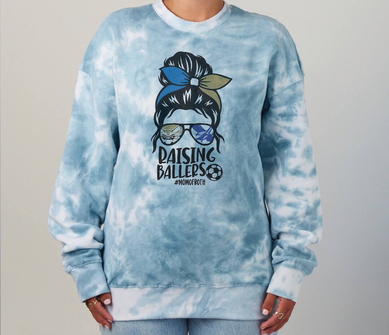 WOLVES Mom Raising Ballers Color Wash Crew - Etsy