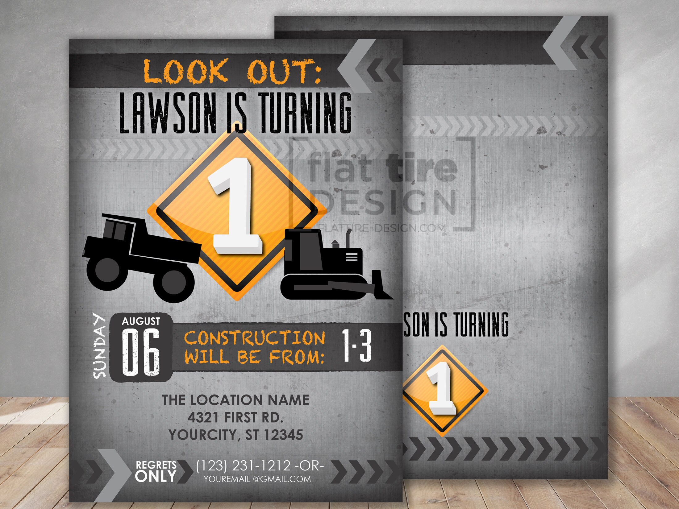 Construction Birthday Invitation | Construction Birthday | Custom ...