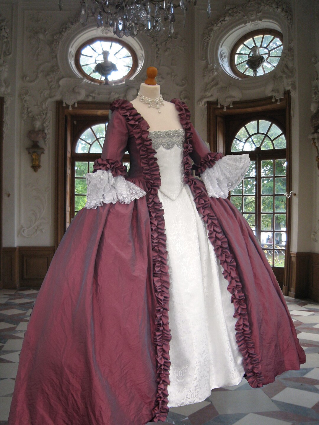 Ready to Ship..bust 38 to 41 Inch. Beautiful Dark Pink Shot Taffeta ...