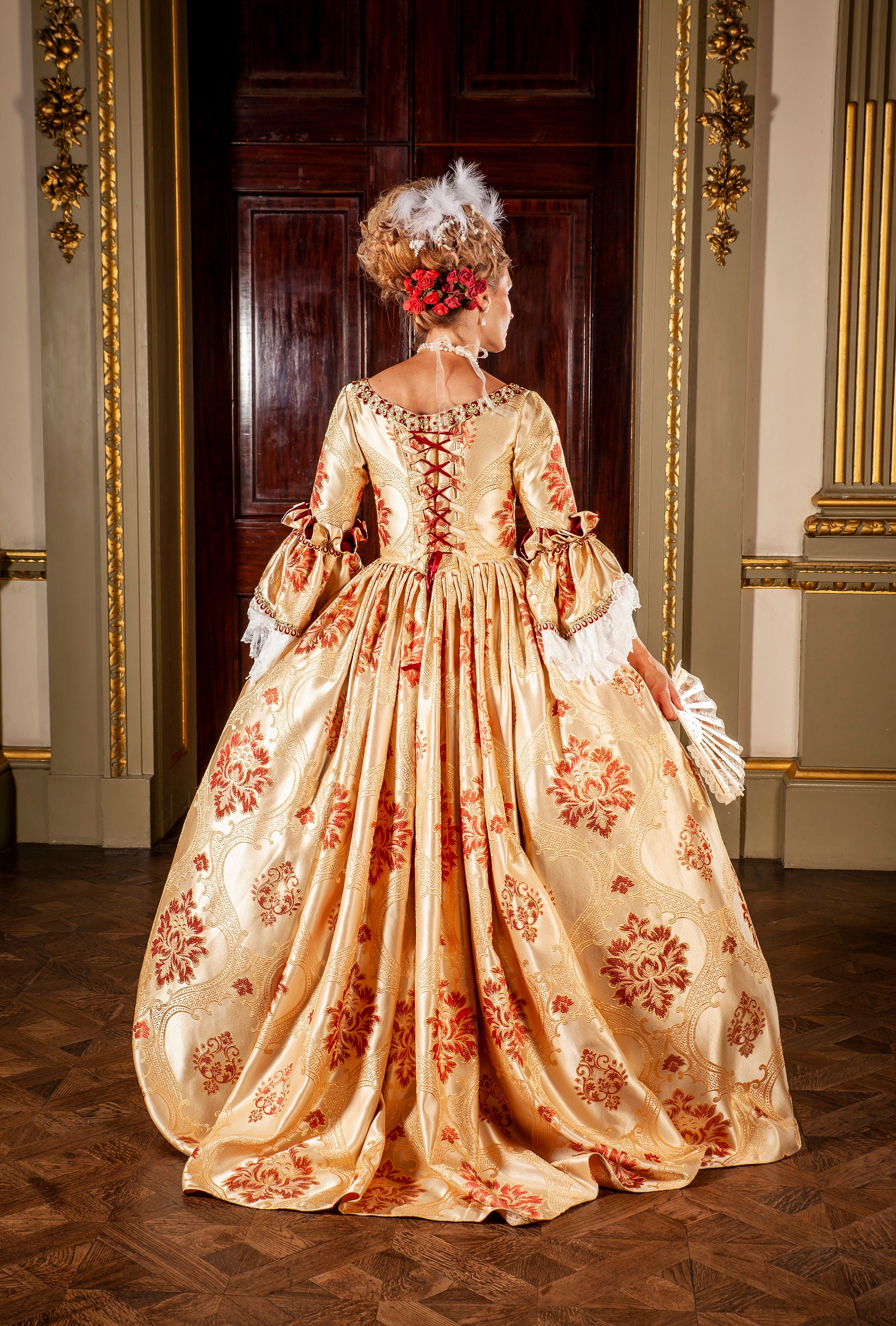 Heavy brocade satinwith pearl and stone trim.Venice ball | Etsy