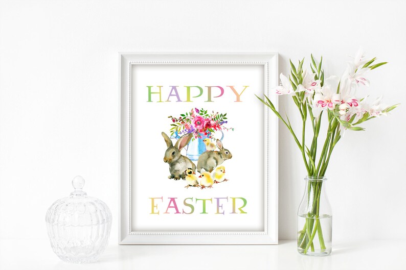 Happy Easter Digital Art Printable Instant Download Easter | Etsy