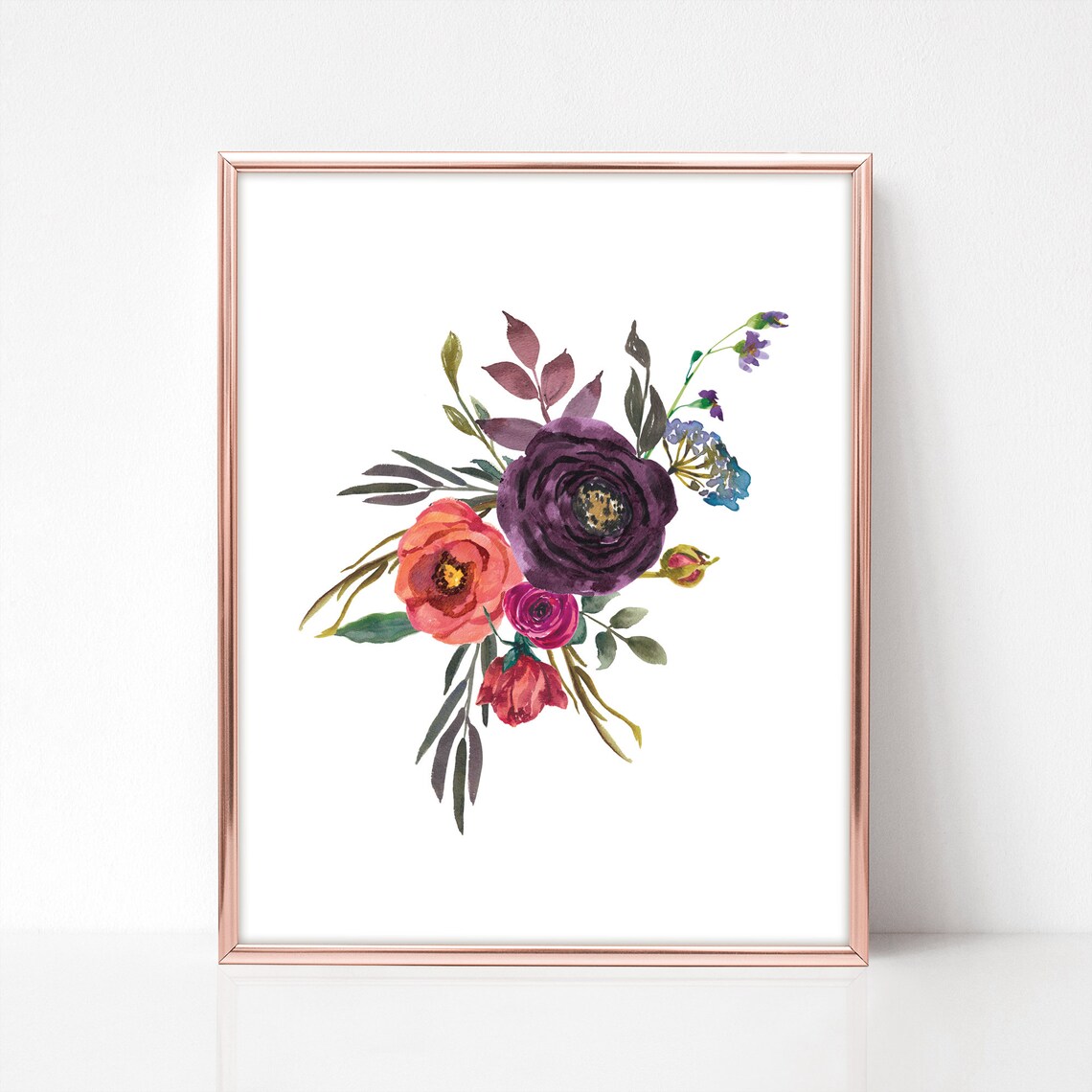 Purple Flower Downloadable Art Prints Set of 3 Printable | Etsy